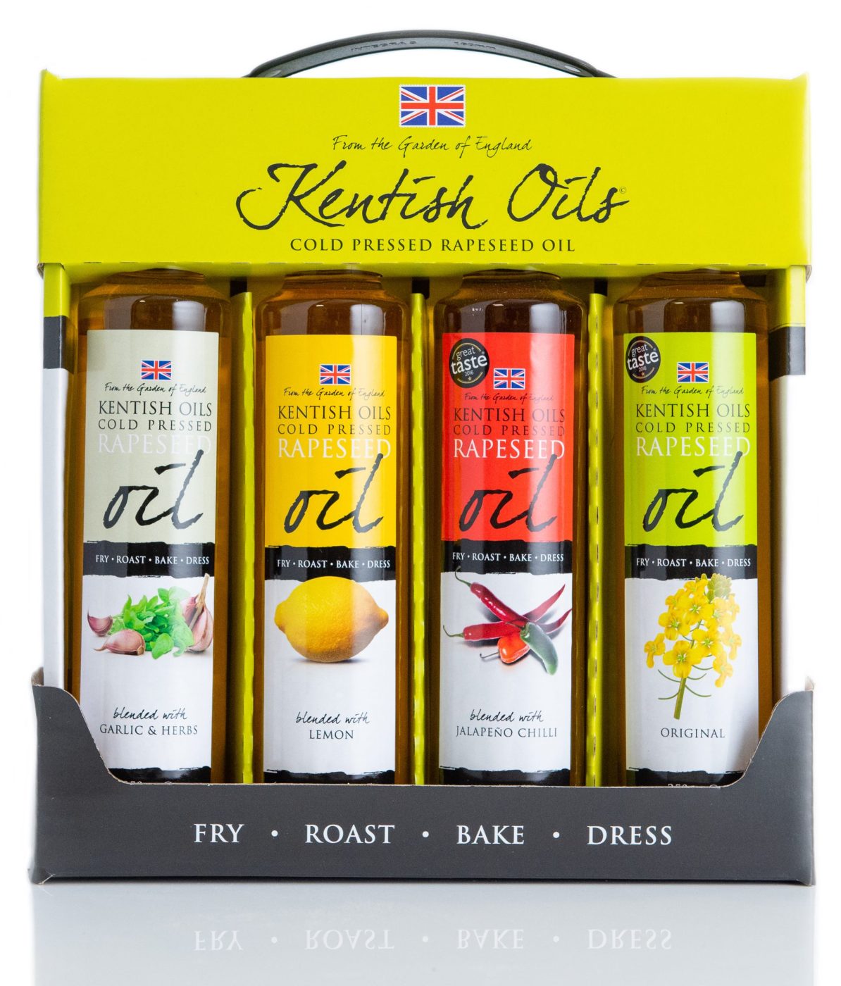 Cold Pressed Rapeseed Oil Gift Sets - 250ml (4 bottles) - Kentish Oils & Condiments